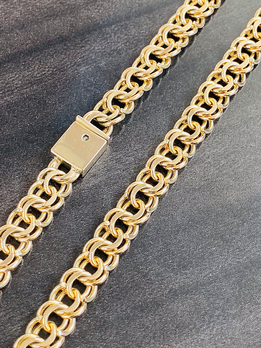 10K Yellow 7.0mm 24inch Gold Solid Chino Link Necklace – sg station